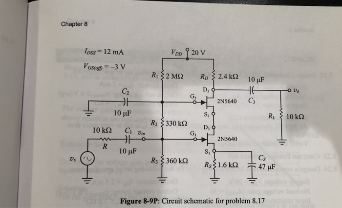 Solved 8.17 Analyze the cascode amplifier circuit of Figure | Chegg.com