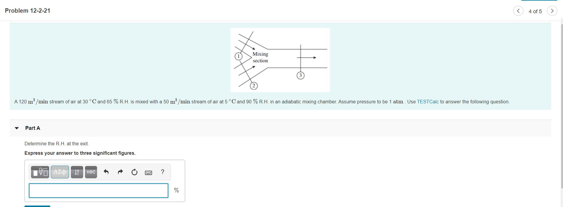Solved Problem 12-2-21 4 of 5 > Mixing section A 120 m/min | Chegg.com