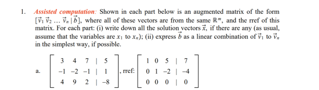 Solved 1. Assisted computation: Shown in each part below is | Chegg.com