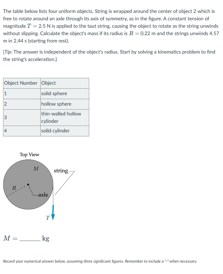 Solved The Table Below Lists Four Uniform Objects String Is 