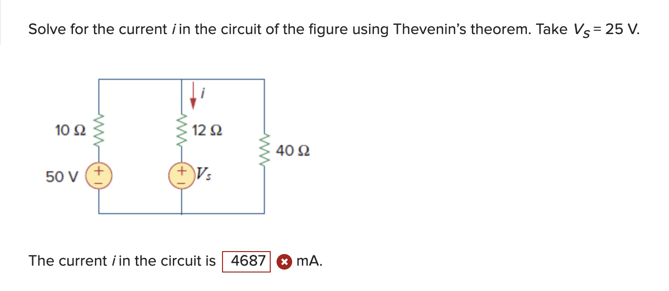 Solved Solve for the current i in the circuit of the figure | Chegg.com Solved Solve for the current i in the circuit of the figure | Chegg.com