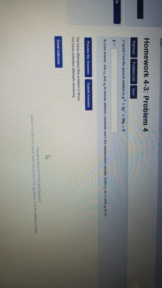 Solved Homework 4-3: Problem 4 Previous Problem List Next (1 | Chegg.com