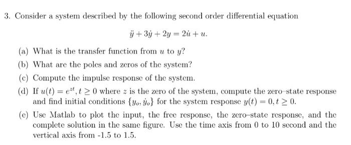 Solved Consider a system described by the following second | Chegg.com