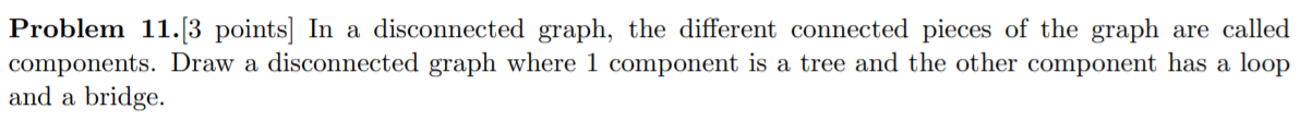 Solved Problem 11.[3 points] In a disconnected graph, the | Chegg.com