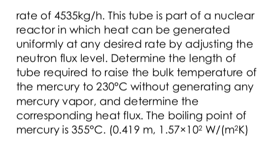 Solved P5) Mercury at an inlet bulk temperature of 90°C | Chegg.com