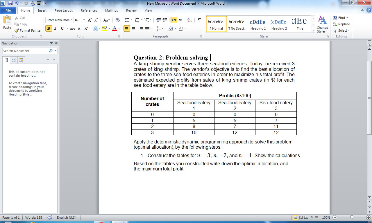 W 9A= New Microsoft Word Document - Microsoft Word х | Chegg.com