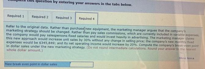 Solved Problem 6-29 (Algo) Changes in Cost Structure; | Chegg.com