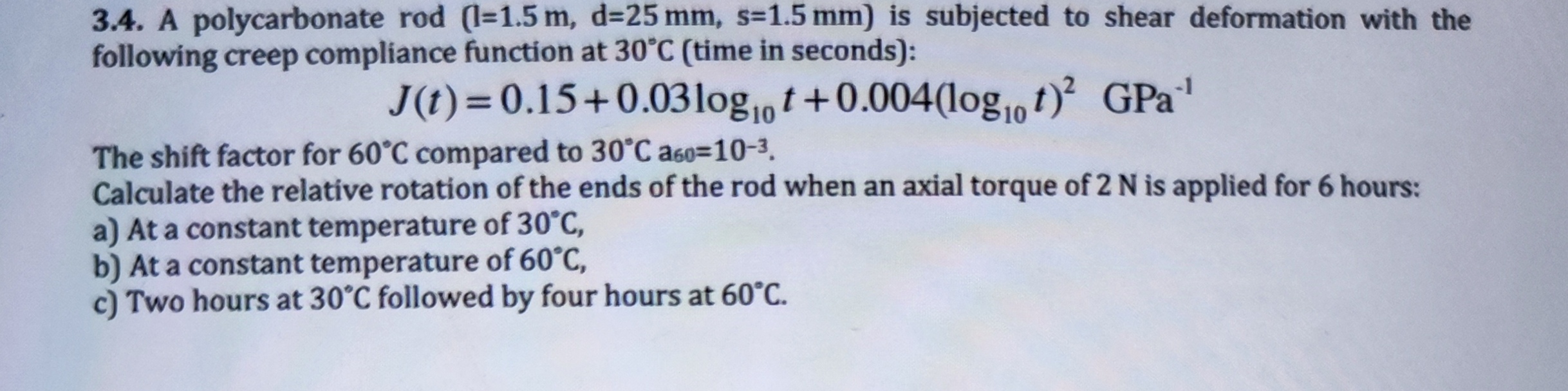 Solved l=1.5m,d=25mm,s=1.5mm 30°C (time in | Chegg.com