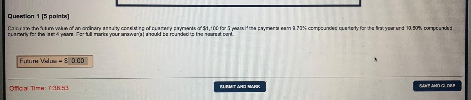 Solved Question 1 [5 points] Calculate the future value of | Chegg.com