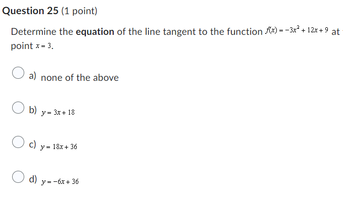 Solved Question 25 (1 ﻿point)Determine the equation of the | Chegg.com