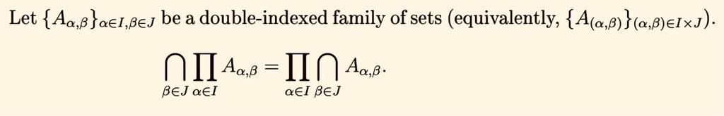 Solved Let {Αα,ββαεΙ,βε. be a double-indexed family of sets | Chegg.com