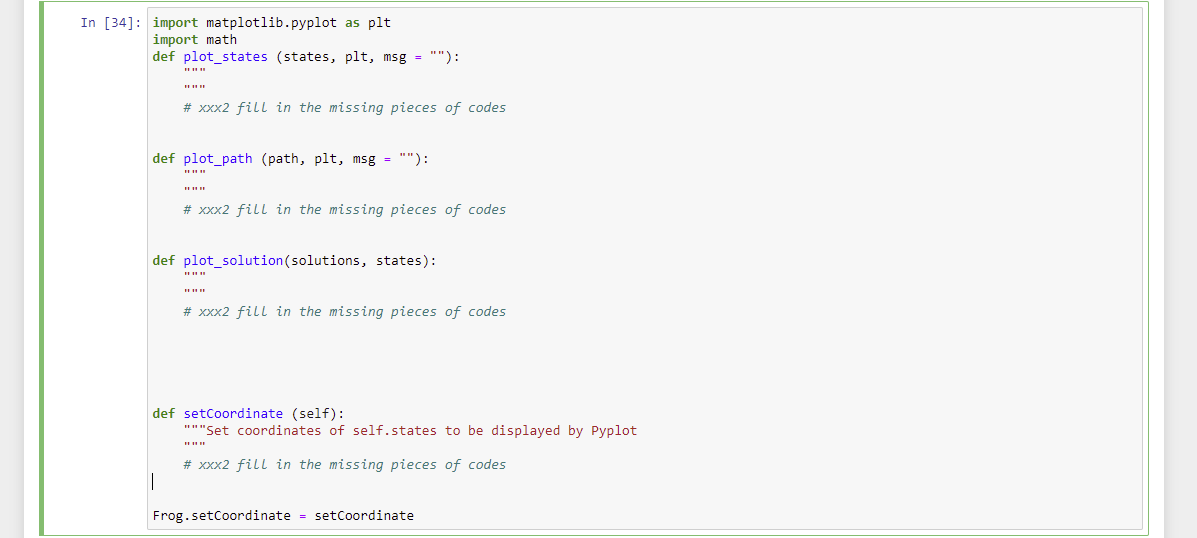 Given the following code, implement the function | Chegg.com