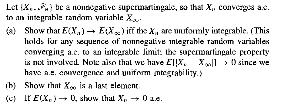 Solved Let {Xn,Fn} be a nonnegative supermartingale, so that | Chegg.com
