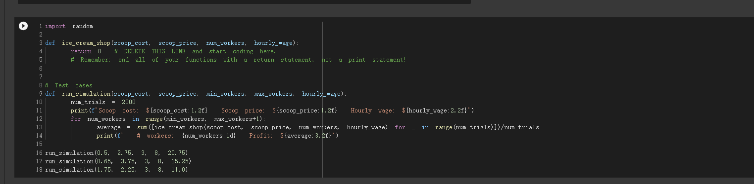 Solved Part 5: Wolfie's Ice Cream Den (10 points) [NEW | Chegg.com