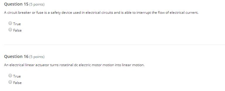 Solved Question 15 (5 points) A circuit breaker or fuse is a | Chegg.com