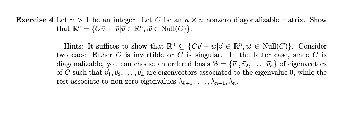 Solved (See screenshot)Exercise 4 ﻿Let n>1 ﻿be an integer. | Chegg.com
