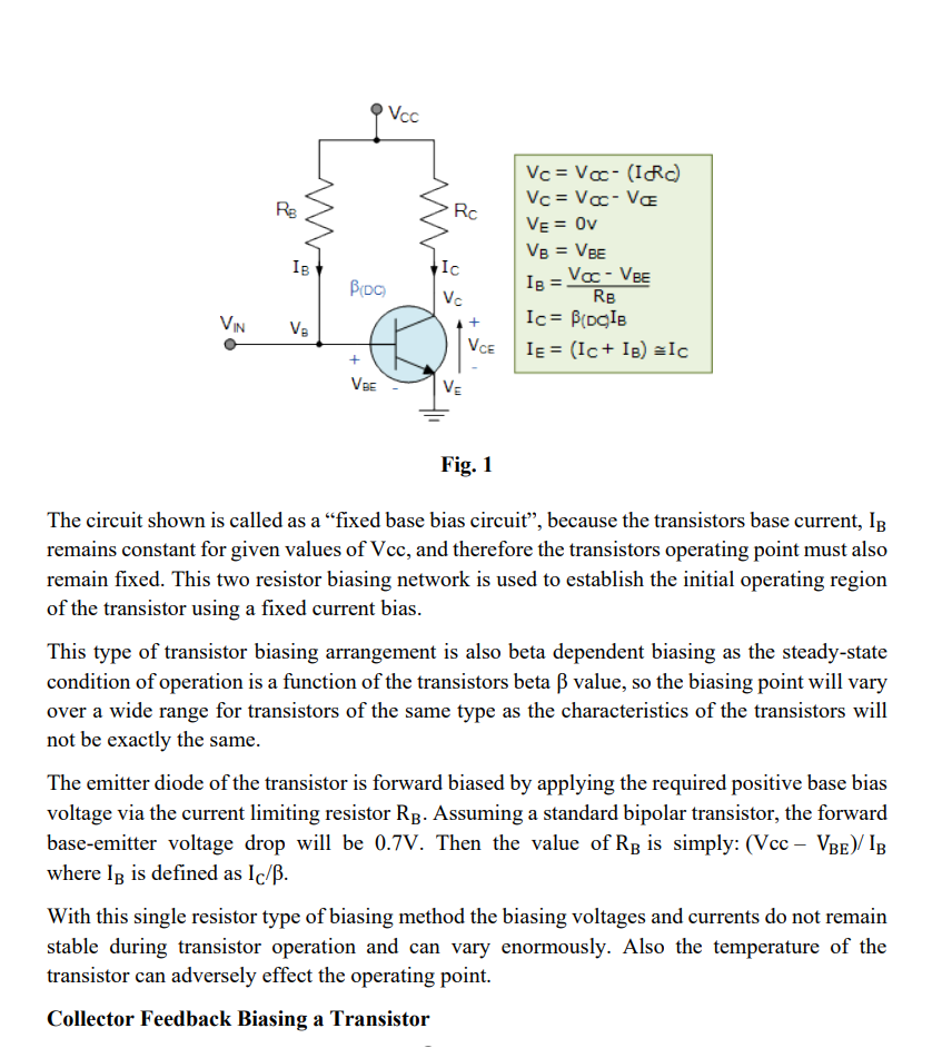 Solved Objectives: Understand the purpose of biasing a | Chegg.com