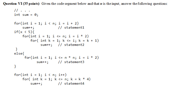 Solved a. Find the exact number of times statement1, | Chegg.com