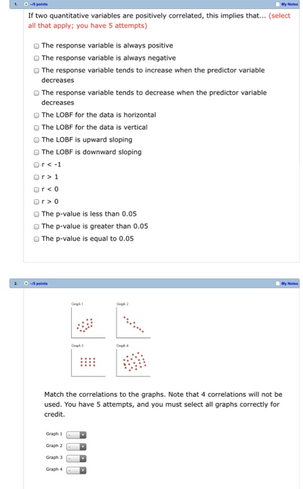 Solved If two quantitative variables are positively | Chegg.com
