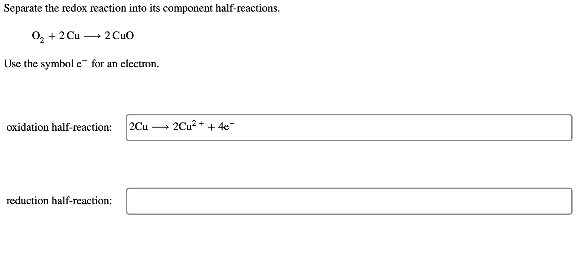 Solved Separate the redox reaction into its component | Chegg.com