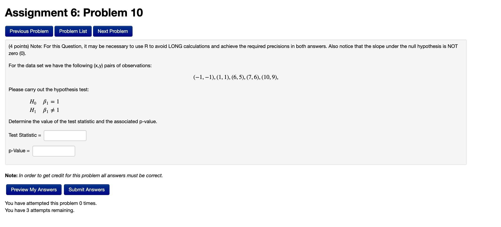 Solved Assignment 6: Problem 10 Previous Problem Problem | Chegg.com