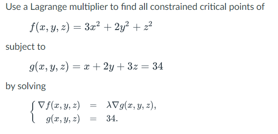 Solved Use a Lagrange multiplier to find all constrained | Chegg.com