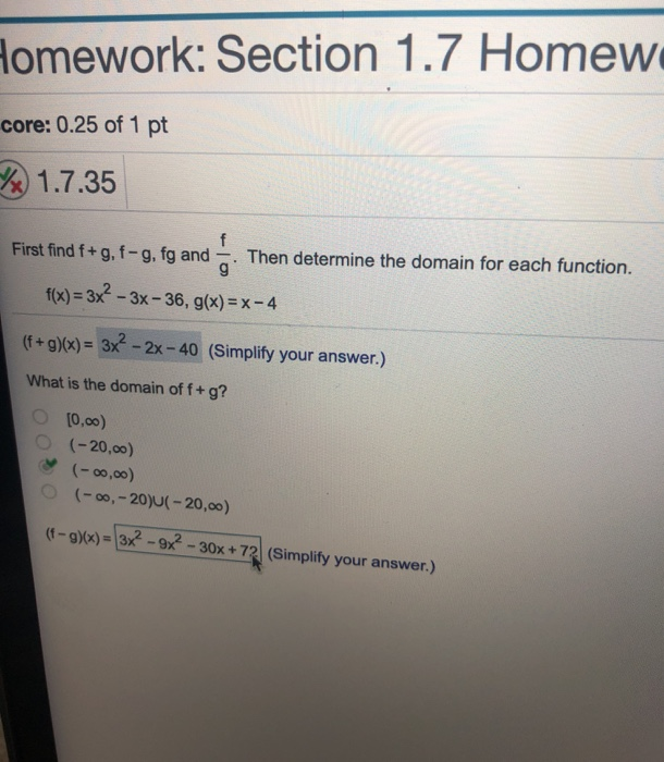 Solved Homework Section 1 7 Homew Core 0 25 Of 1 Pt