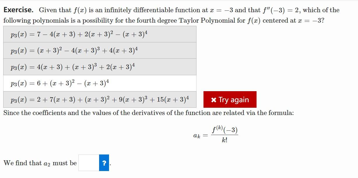 Solved Exercise. Given that f(x) is an infinitely | Chegg.com