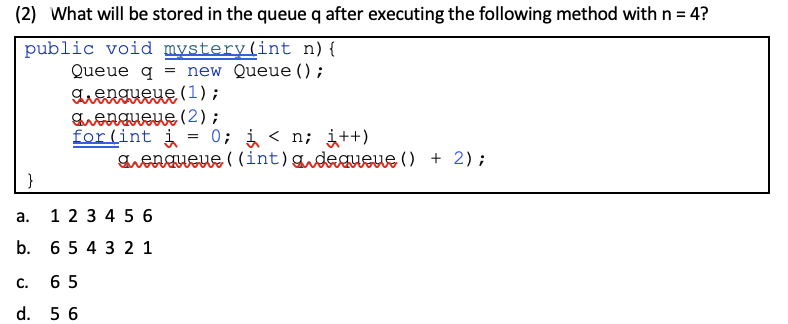 Solved Question 1. [5 marks] Assume that we have an empty | Chegg.com