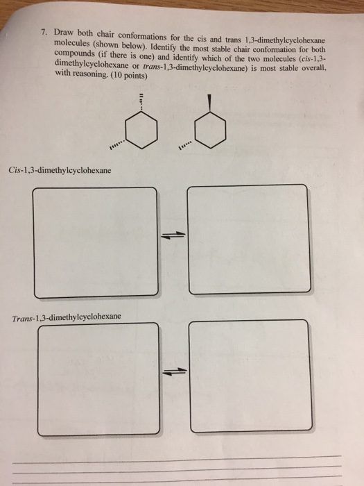 Solved Draw both chair conformation for the cis and trans 1, | Chegg.com