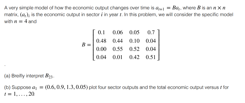 Solved A very simple model of how the economic output | Chegg.com