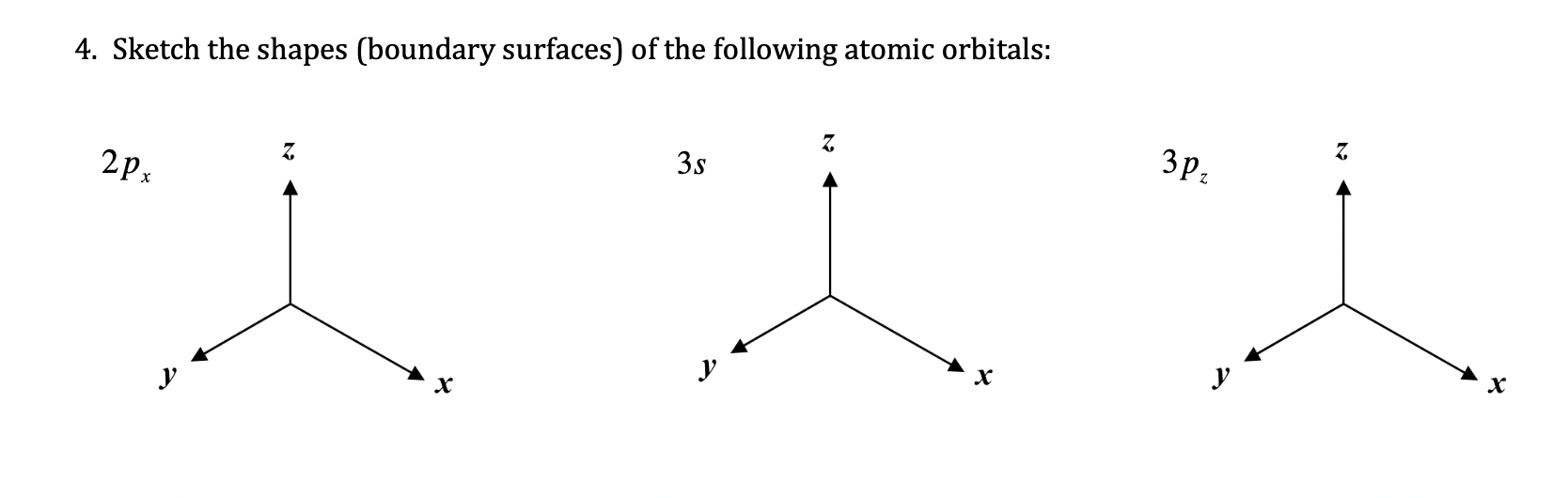 Solved 4. Sketch the shapes (boundary surfaces) of the | Chegg.com
