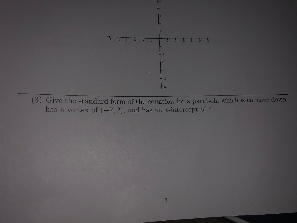 Solved --8 -70 -12 (3) Give the standard form of the | Chegg.com