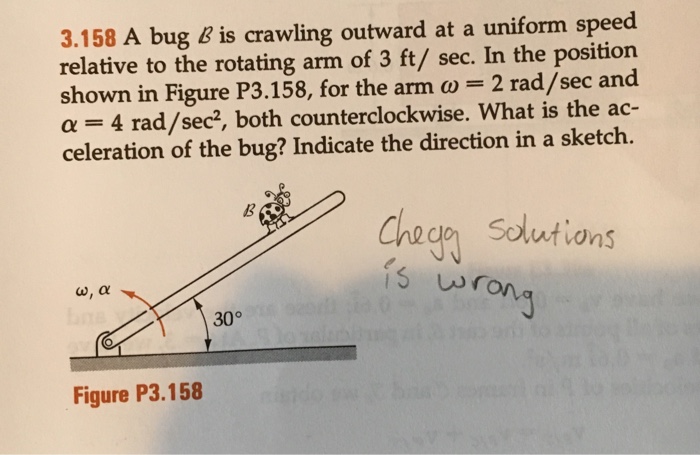 Solved A bug B is crawling outward at a uniform speed | Chegg.com