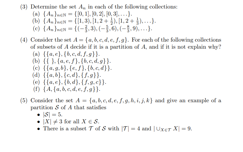 Solved (3) Determine the set An in each of the following | Chegg.com