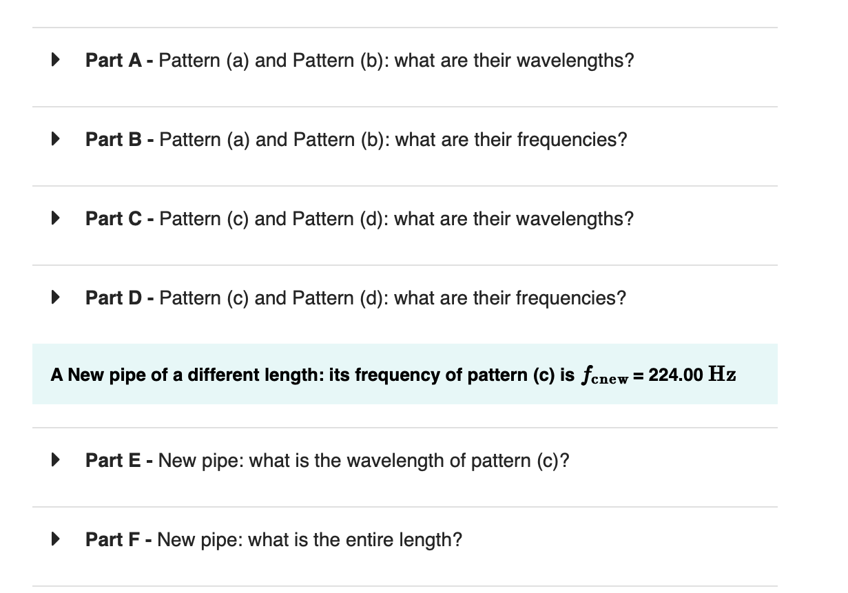 Solved This figure shows 4 standing wave patterns in an | Chegg.com