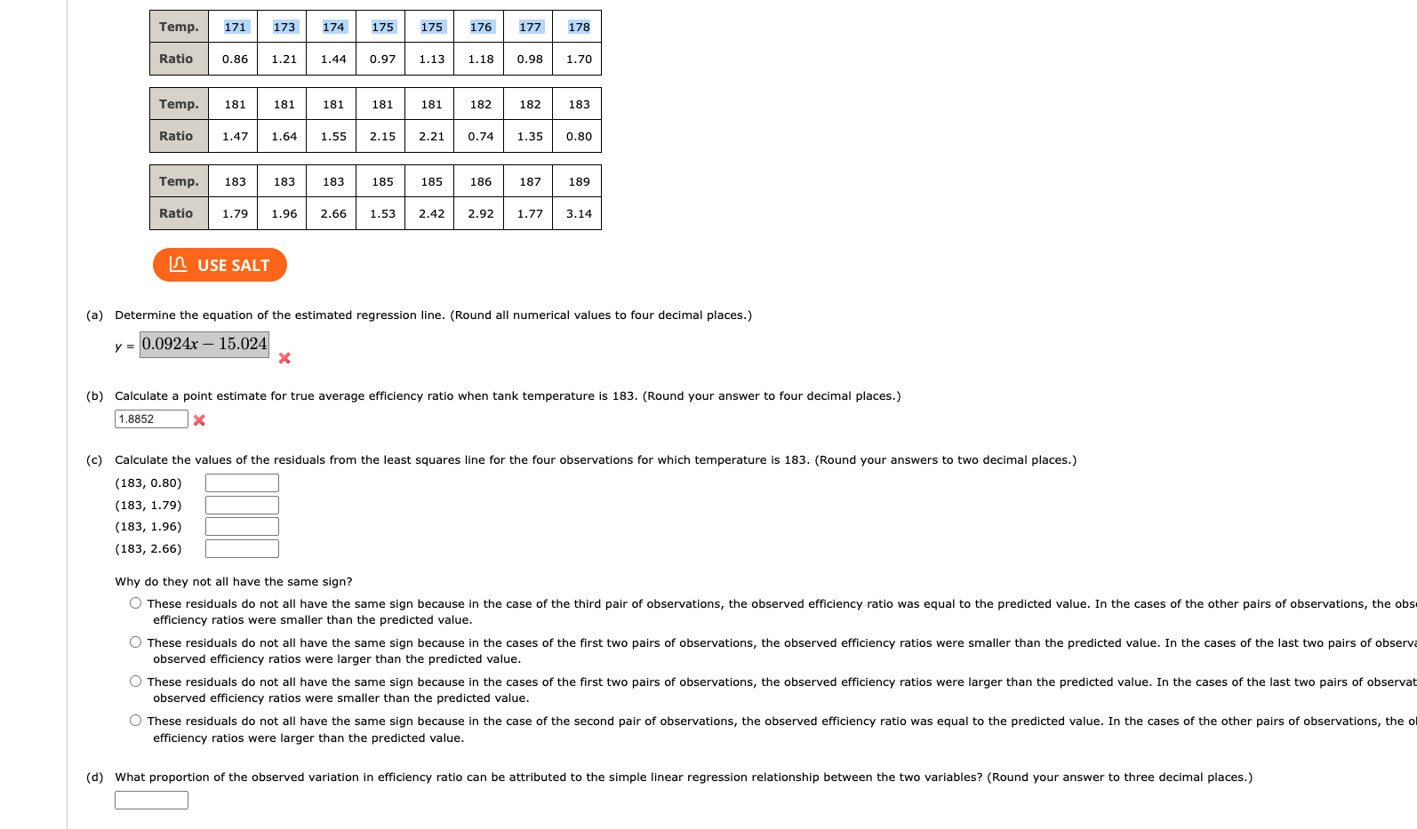 Solved \begin{tabular}{|l|c|c|c|c|c|c|c|c|} \hline Temp. & | Chegg.com