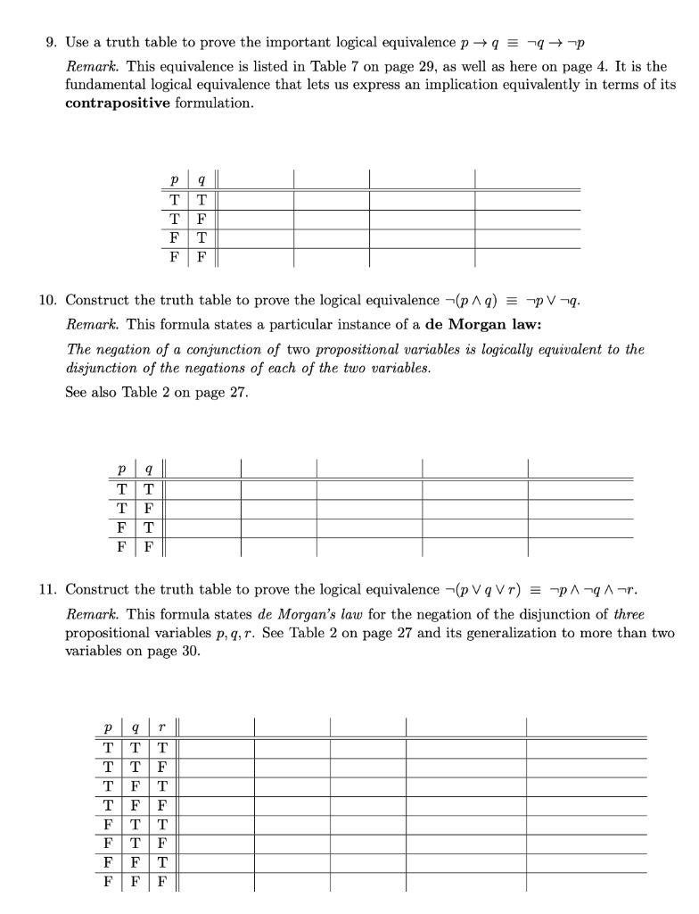 Solved 9. Use a truth table to prove the important logical | Chegg.com