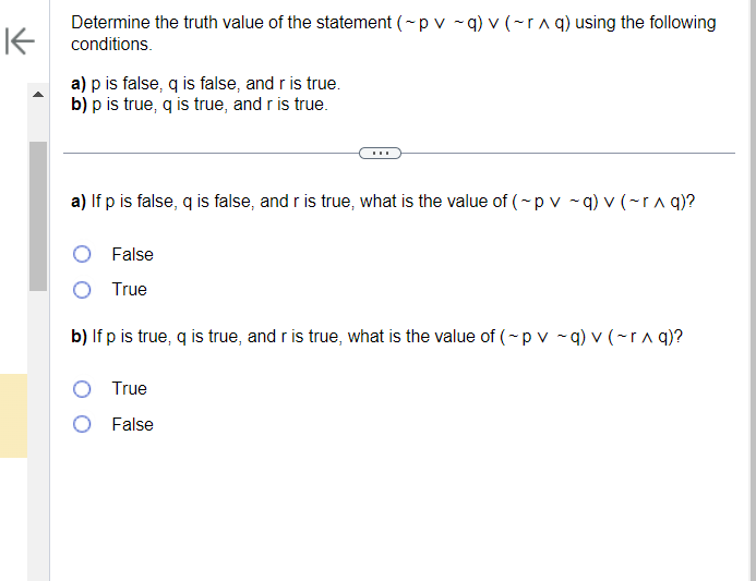 Solved Determine the truth value of the statement | Chegg.com