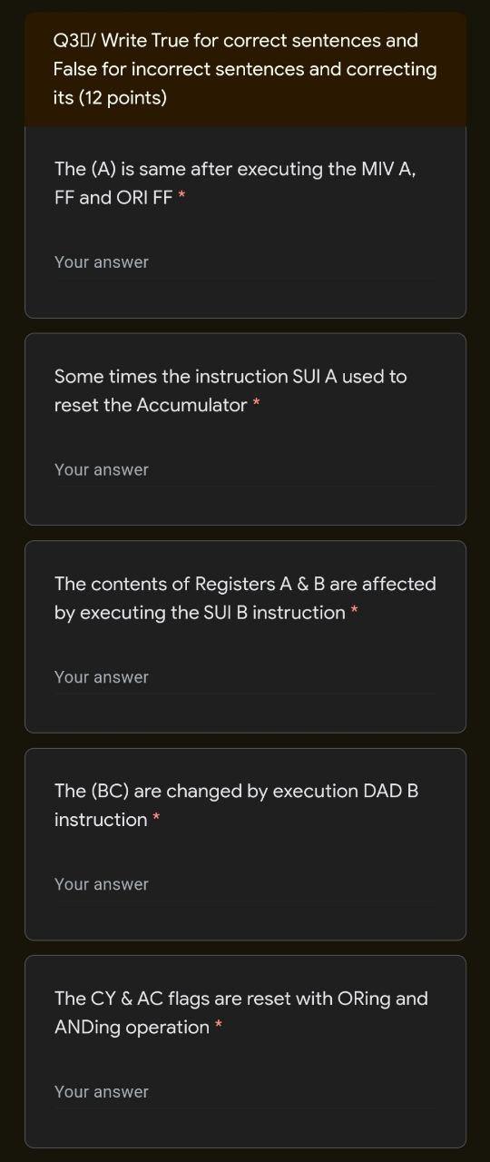 Solved Q30/ Write True for correct sentences and False for | Chegg.com