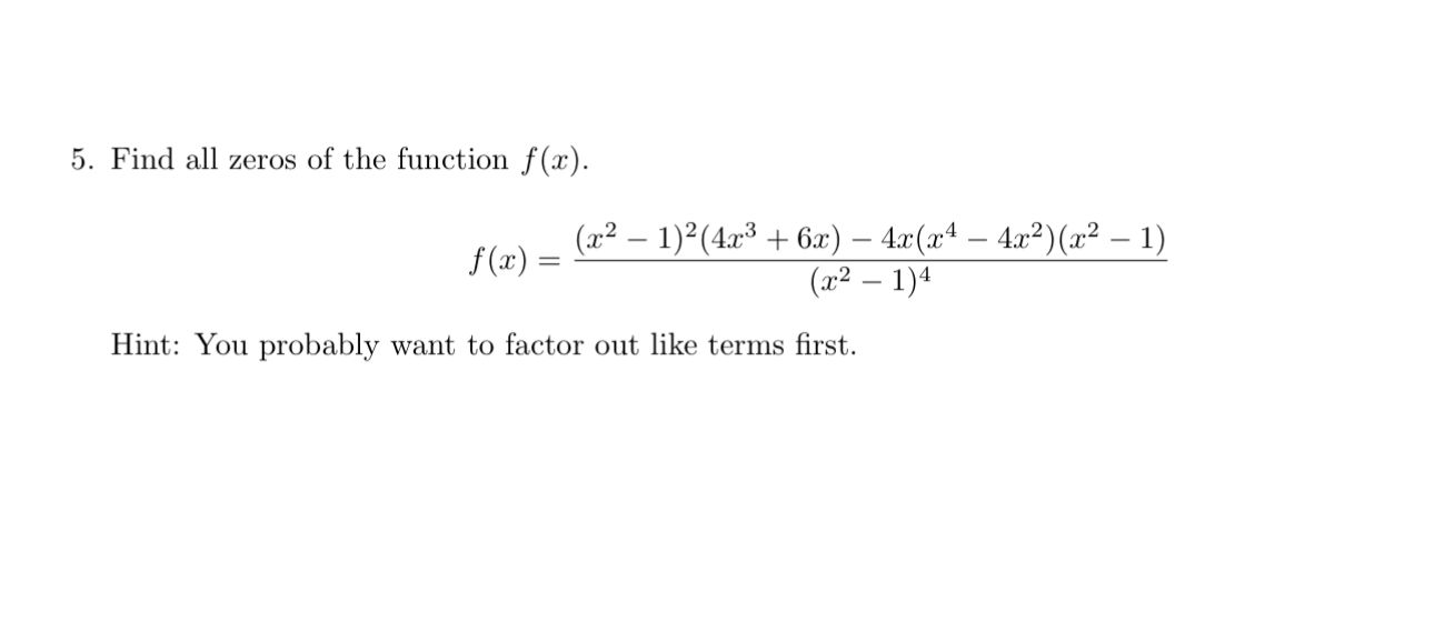 Solved 5. Find all zeros of the function f(x). | Chegg.com