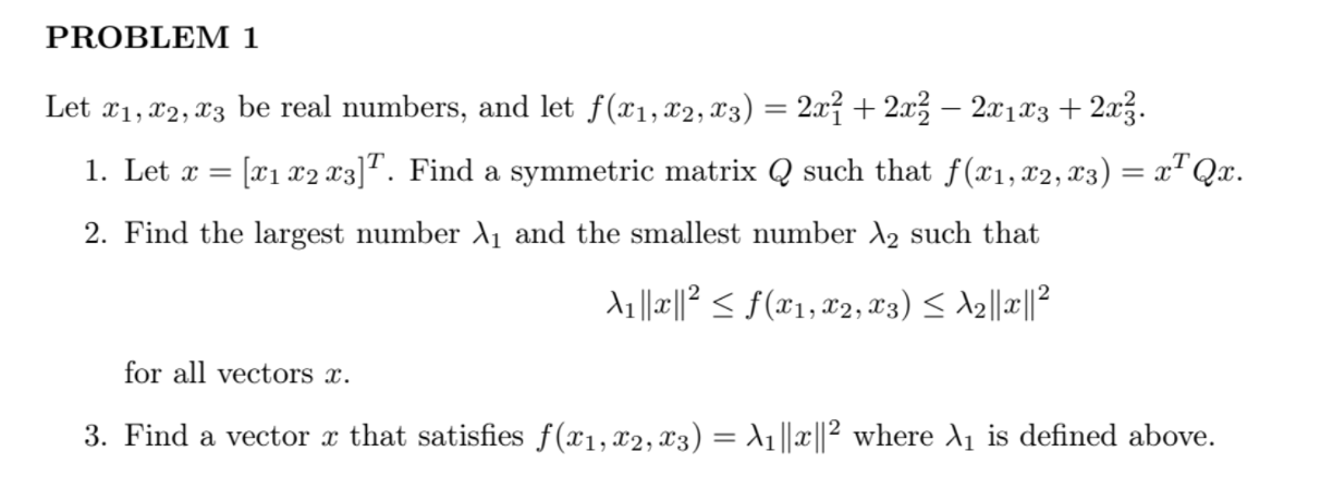Solved Let x1,x2,x3 be real numbers, and let | Chegg.com