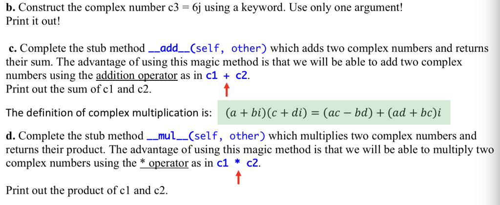 Solved Exercise 3: Custom Complex Numbers Open the starter | Chegg.com