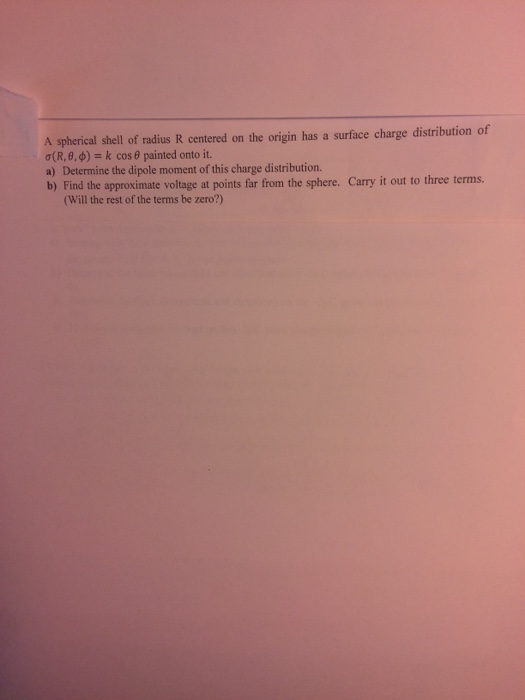Solved A spherical shell of radius R centered on the origin | Chegg.com