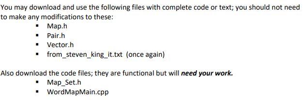 Solved You May Download And Use The Following Files With