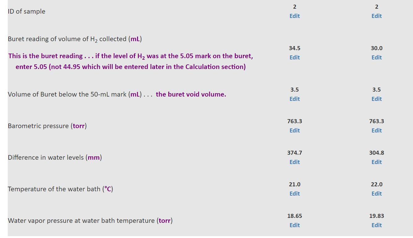 Solved What is the Pressure (torr) of dry H2 for sample 1? | Chegg.com