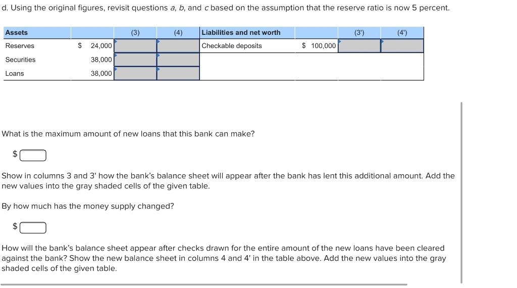 Solved Suppose that Big Bucks Bank has the simplified | Chegg.com