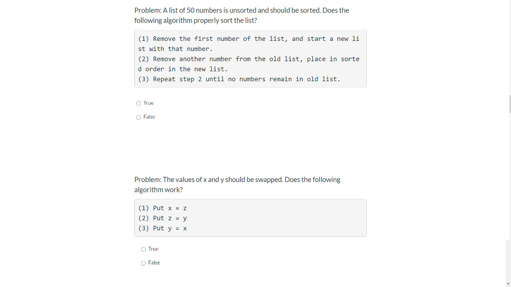 Solved Problem: A list of 50 numbers is unsorted and should | Chegg.com
