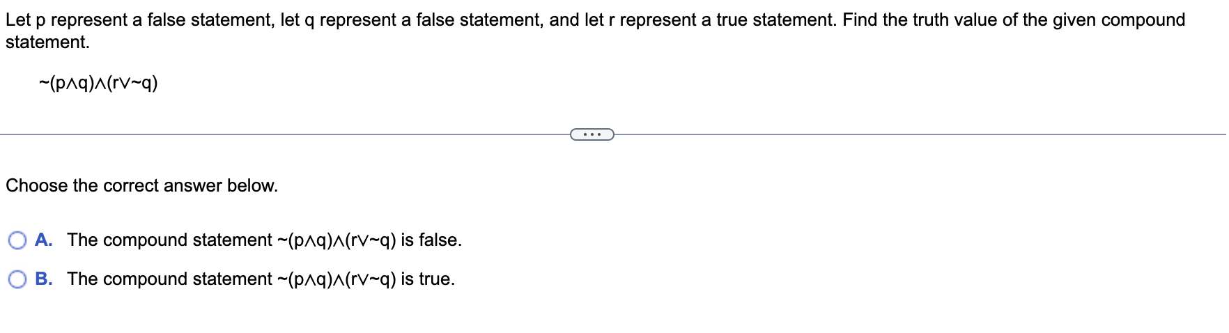 Solved Let \\( p \\) represent a false statement, let \\( q | Chegg.com