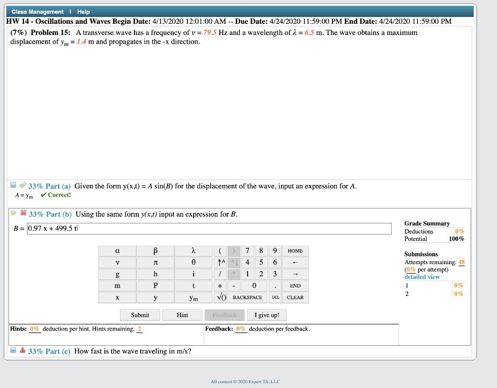 Solved Class Management | Help HW 14 - Oscillations and | Chegg.com
